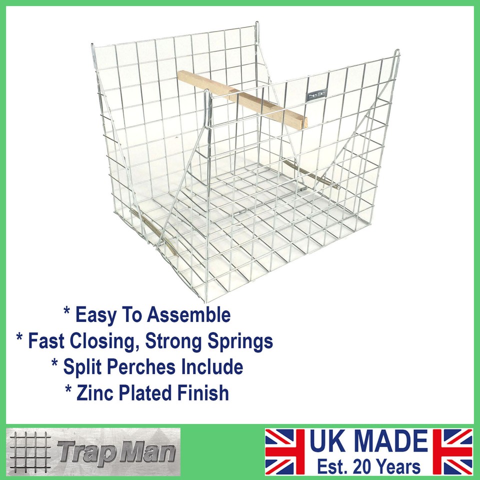 FLAT PACKED CLAM LARSEN TRAP CAGE Magpie Trap zinc plated UK made The ...