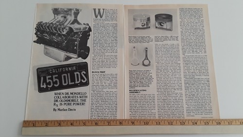 JOE MONDELLO OLDSMOBILE 455 ENGINE ORIGINAL 1981 ARTICLE | eBay