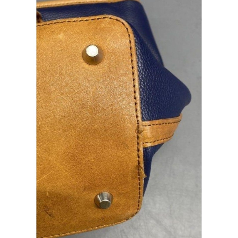 VALENTINA EUC XL BLUE TAM LEATHER TOTE BAG | eBay