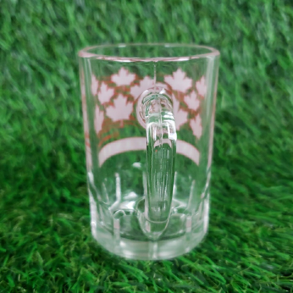 Canada Small Stein Beer Mug Shot Glass Red Maple Leaves France 3" | eBay UK