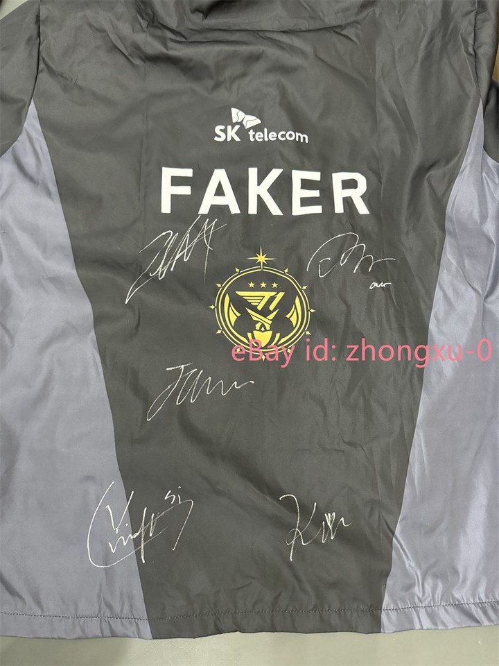 Team T1 Autographed Jersey Faker Zeus Oner Gumayusi Keira Hand Uniform ...