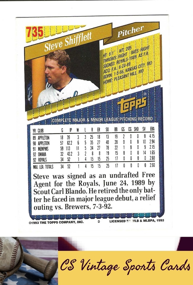 1993 Topps #735 Steve Shifflett Gold | eBay