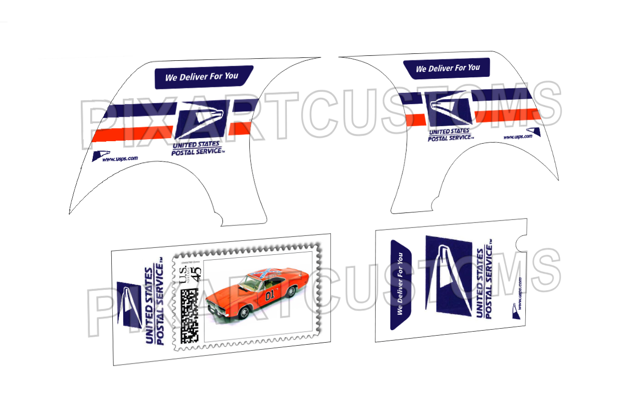 C-109 FOR HOT WHEELS CUSTOM 3D-LIVERY POSTAL SERVICE WATERSLIDE DECAL ...