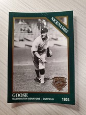 Goose Goslin Baseball Trading Card Checklist