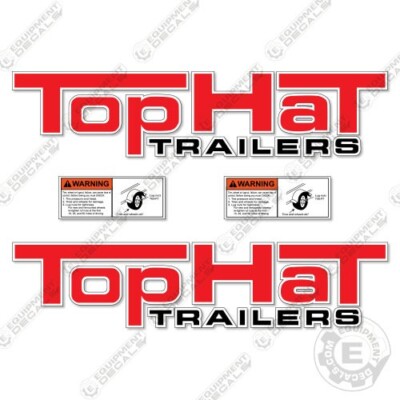 Fits Tophat Trailers Decal Kit (Set of 2) Flatbed Trailer Stickers (RED ...
