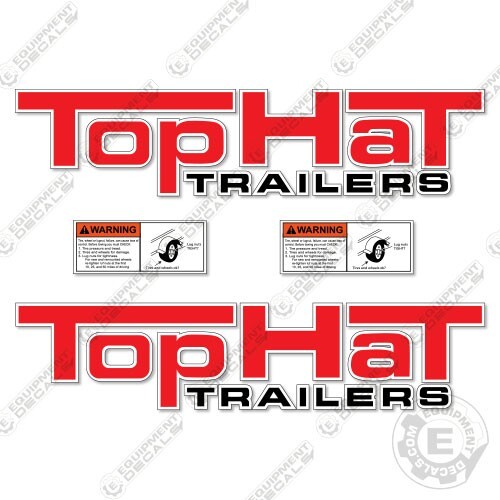 Fits Tophat Trailers Decal Kit (Set of 2) Flatbed Trailer Stickers (RED ...