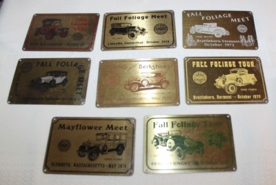 Fall Foliage Auto Car Meet Club Brass Plate Plaque 8 plates pieces | eBay