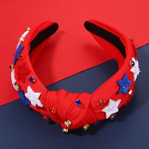 MOLOCH American Flag Headband 4th of July Headband Red White Red Sequin ...