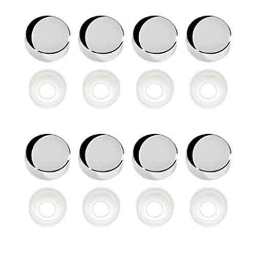 8 Chrome License Plate Frame Screw Caps & Bolt Covers Motorcycle or Car ...