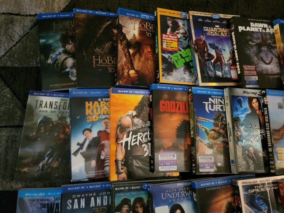 Lot of 49 3D Bluray Movies Blu Ray Popular Titles Great Condition No ...