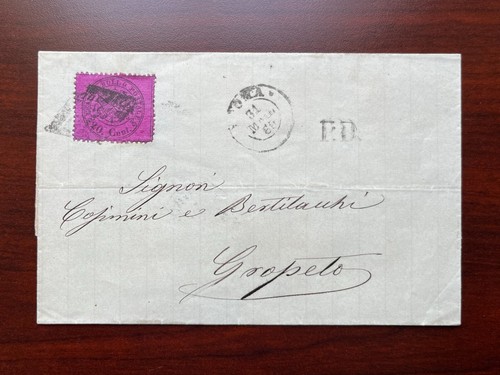 Italy Roman States Franco Bollo Postale 1869 Cover with 20 Cent Stamp ...