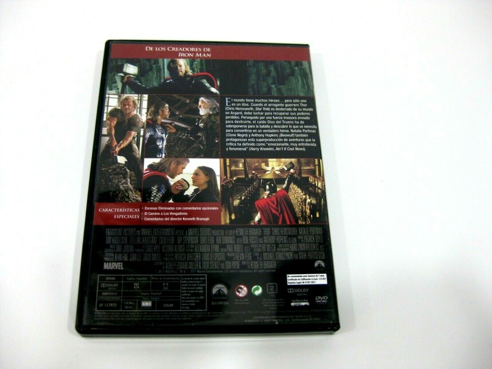 Thor DVD Chris Hemsworth Natalie Portman Tom Hiddleston Anthony Hopkins ...