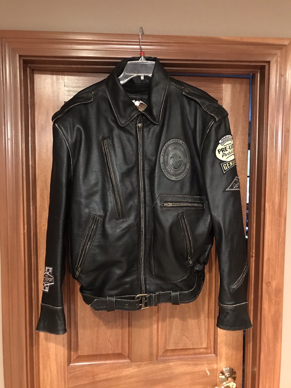 Harley Davidson Distressed Leather Wing Jacket 97068… - Gem