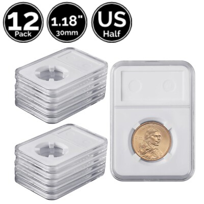 12 Pack 26mm Slab Coin Holder For US Small Dollar w/ Flexible Variation ...