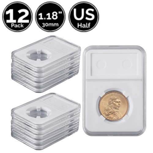 12 Pack 26mm Slab Coin Holder For US Small Dollar w/ Flexible Variation ...