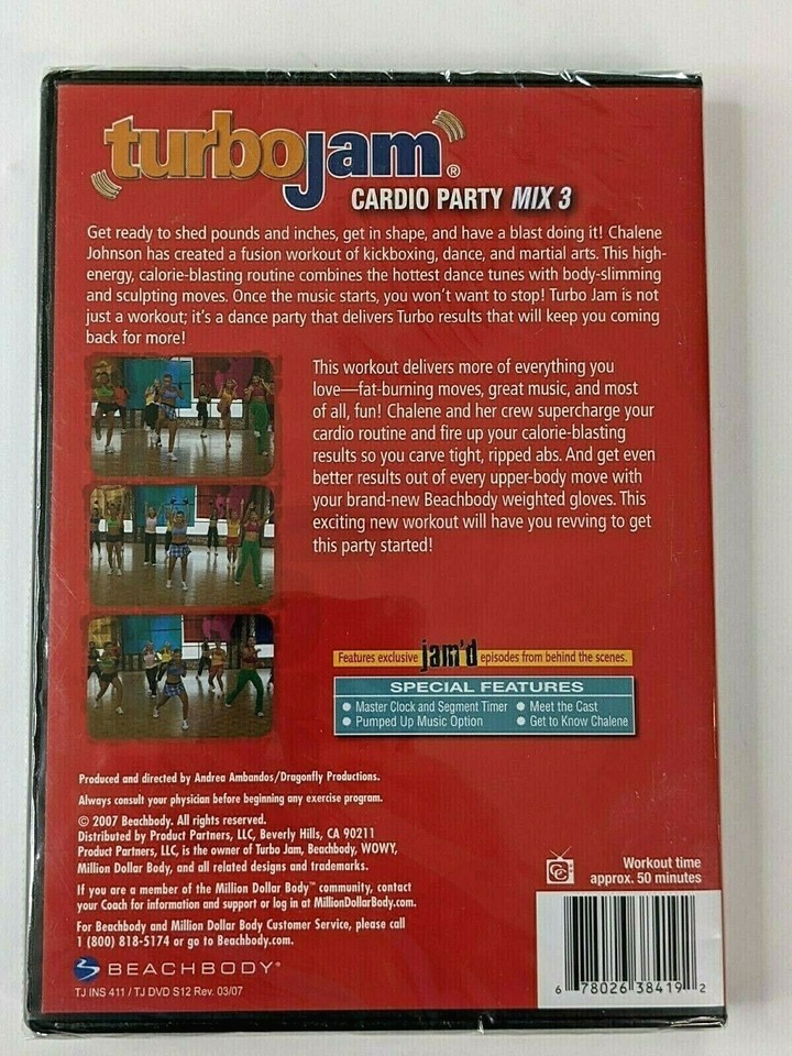 Turbo Jam, Cardio Party Mix 3 Chalene Johnson DVD, 2007, Special ...