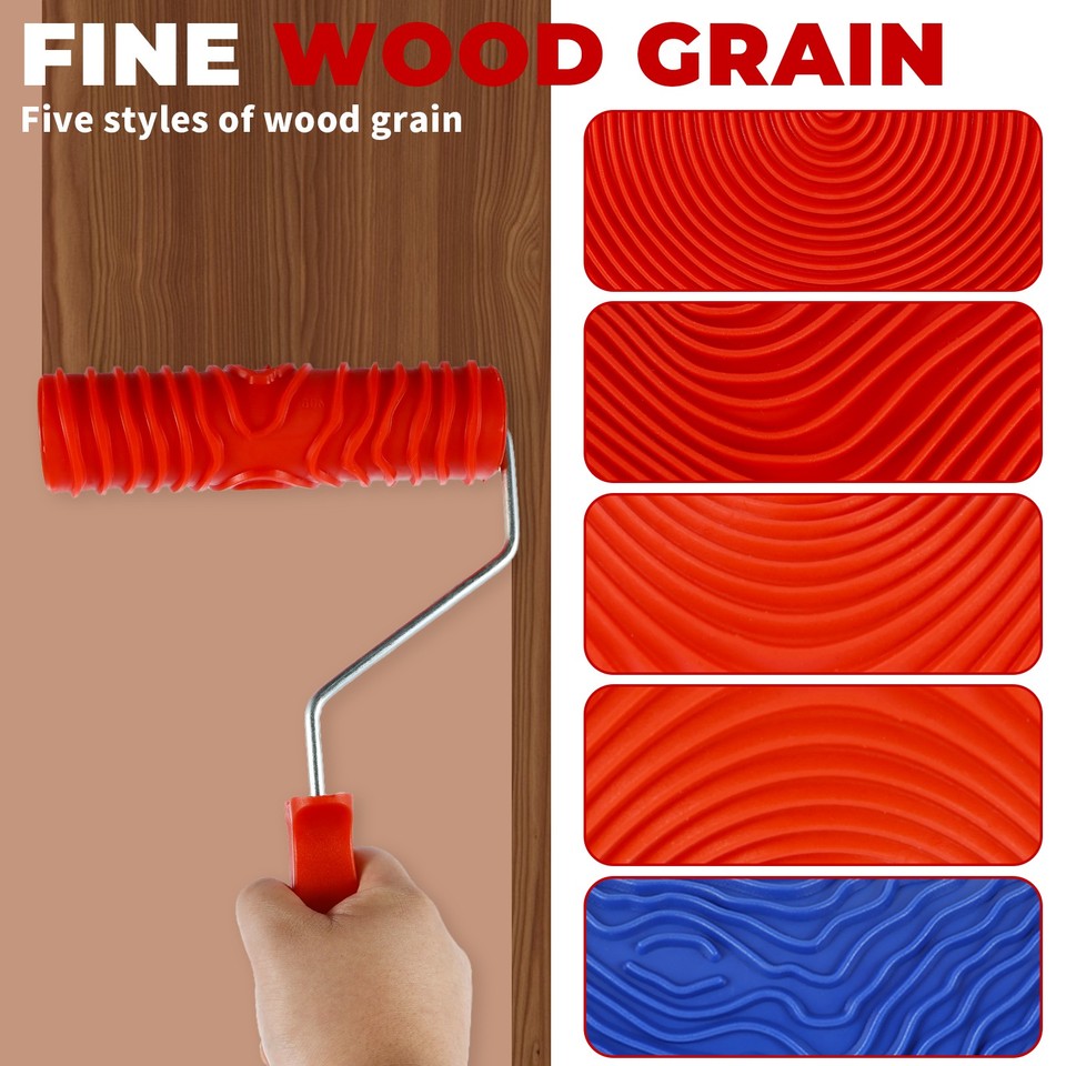 5/6Pcs Wood Graining Tools Professional Wood Grain Patterns Paint Tool ...