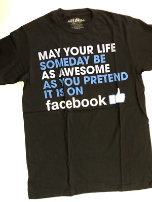 Men’s FACEBOOK GRAPHIC T-SHIRT. BLACK. Size L. OOP | eBay