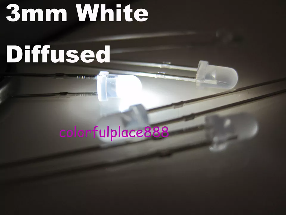 3mm Milky Diffused LED Red Yellow Blue Green White Warm White Round ...