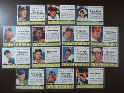 Lot of 14 1961 Post Cereal Baseball Cards #17 34 97 114 123 128 180 190 ...