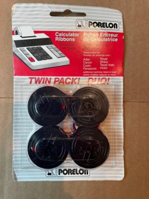 Porelon PC 511 Calculator Ribbons Black/Red Universal Twin Spool 2-pack ...
