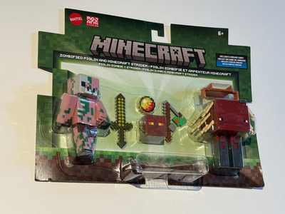 Minecraft ZOMBIFIED PIGLIN & MINECRAFT STRIDER Figure set Mattel toys ...