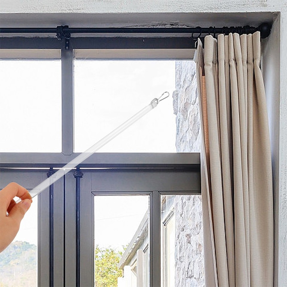 2Pcs Modern Acrylic Curtain Pull Wand Transparent Rod for Drapery ...