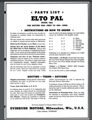 Elto Pal Outboard model 4266 Parts List 1938 4 pages Illustrated | eBay