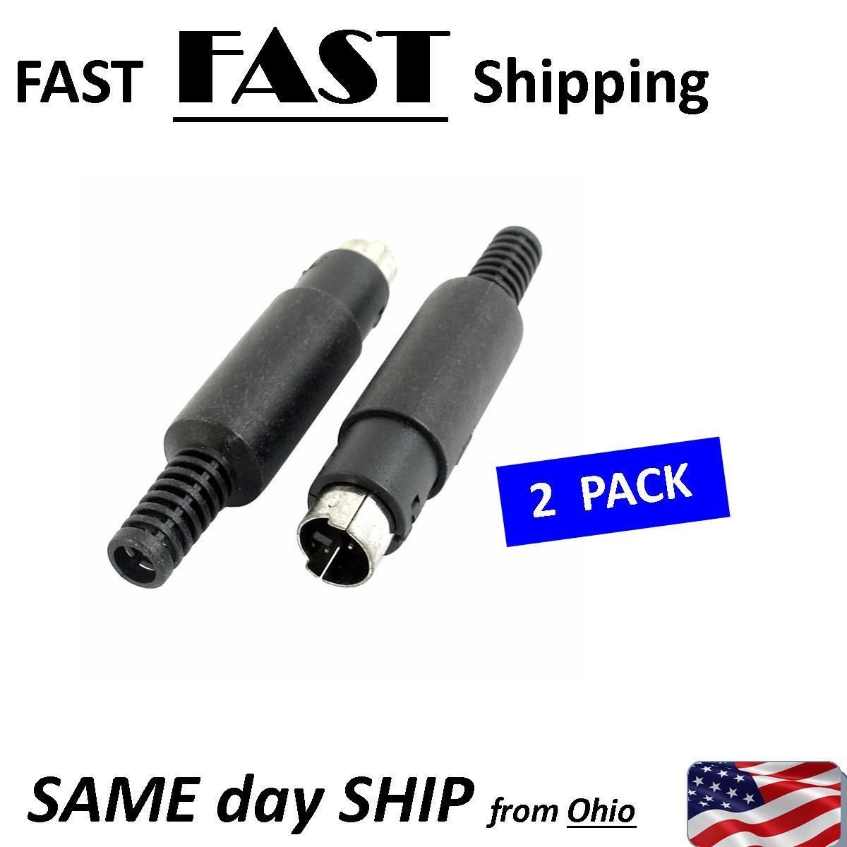 3Pin Mini-DIN Male Plug Socket Connector Plastic Handle Adapter Audio ...