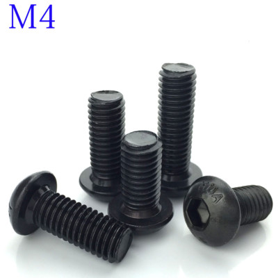 M4 4mm M4x0.7 black 10.9 Alloy Steel - Hex Socket BUTTON HEAD Screws ...