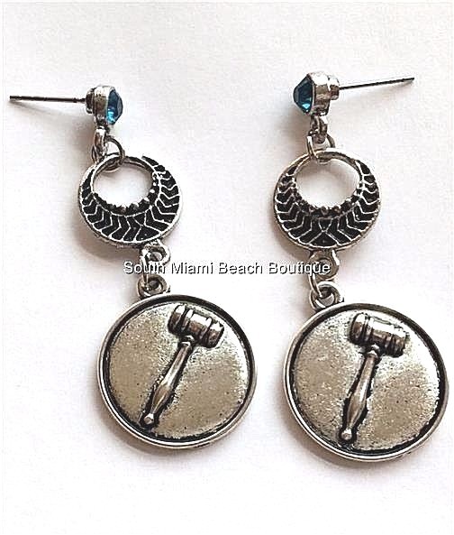 Crystal Law Earrings Silver Plated Lawyer Paralegal Attorney JD ...