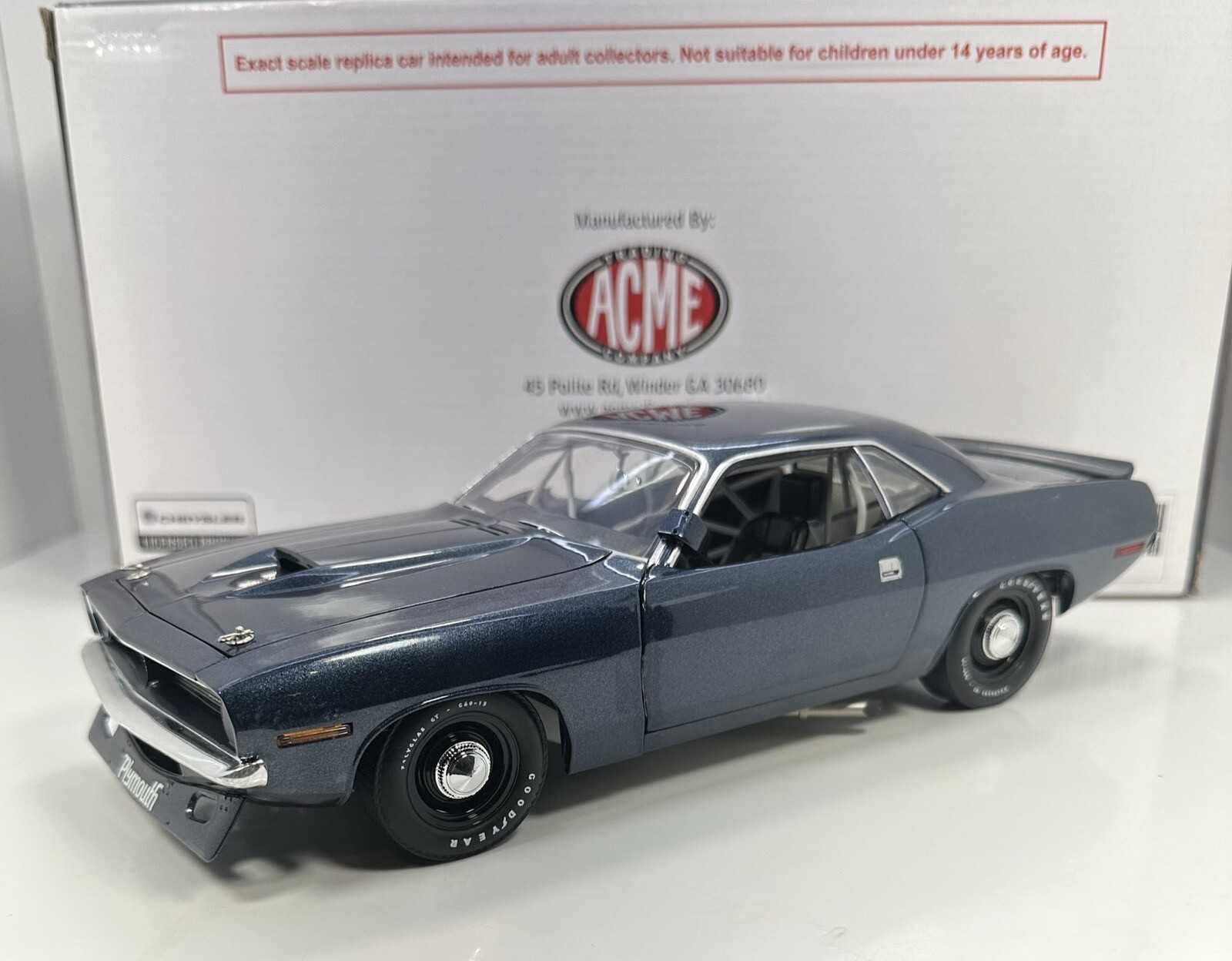 ACME/GMP 1/18 Scale 1970 AAR CUDA W/Dog Dish Wheels & Decals Removed | eBay