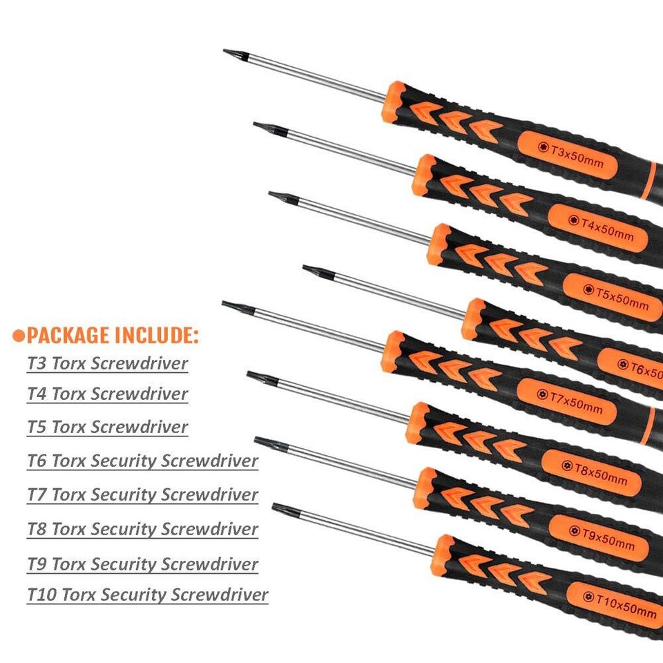 TEKPREM 8 in 1 Security Torx Screwdrivers with T3 T4 T5 T6 T7 T8 T9 T10 ...