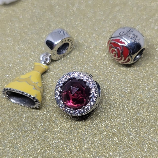 Authentic PANDORA Disney Belles Rose Silver 925 Ale Charm 791575EN09 ...