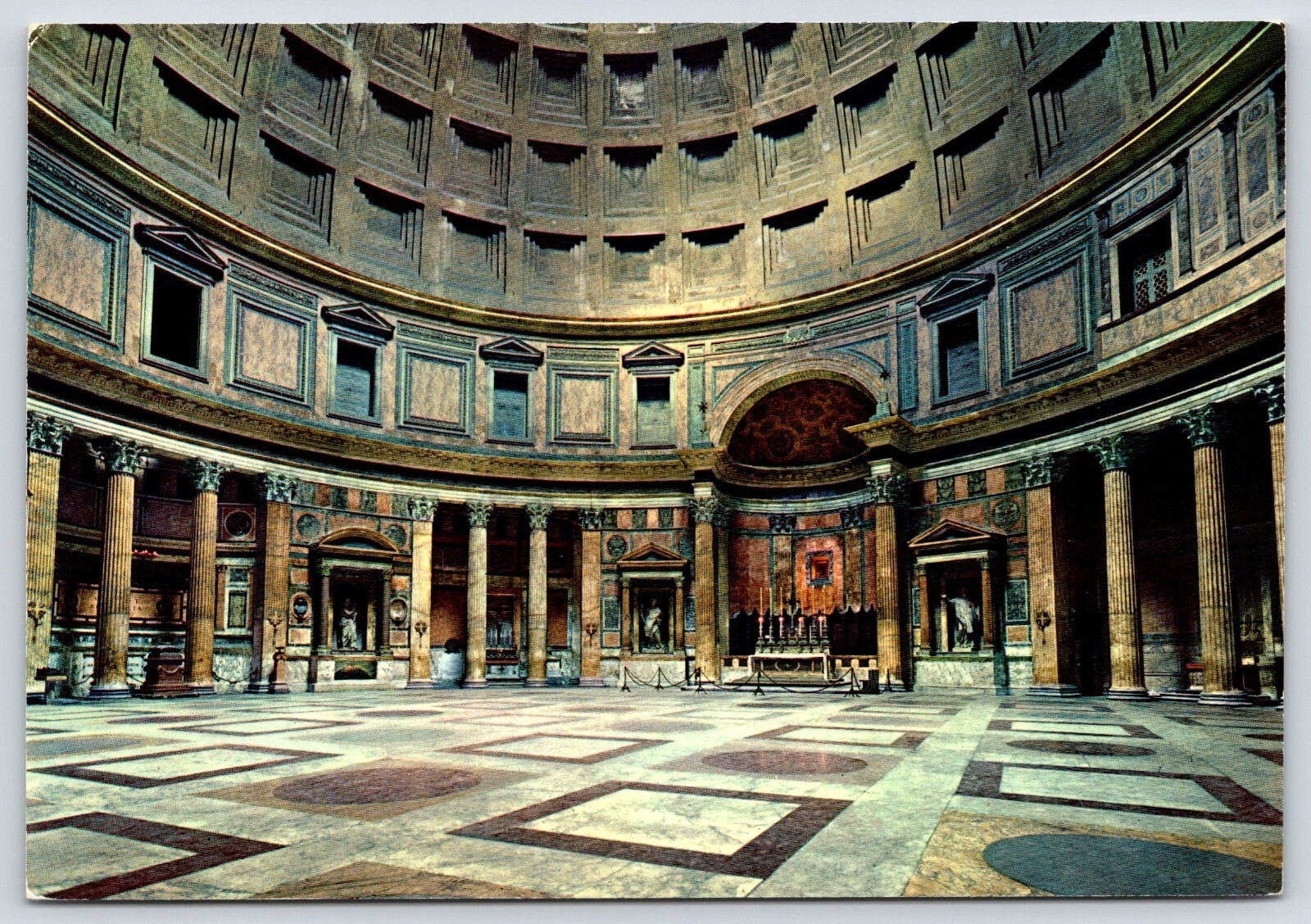 Italy Rome Pantheon Interior Vintage Postcard Continental | eBay
