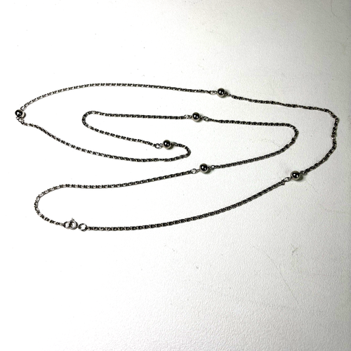 Silver Costume Necklace 50" Long Chain Link | eBay