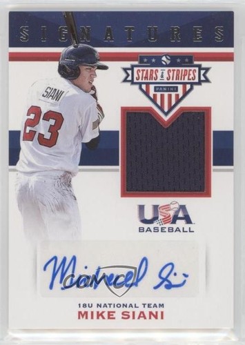 2017 USA Baseball Stars & Stripes and Signatures Jersey /299 Mike Siani ...