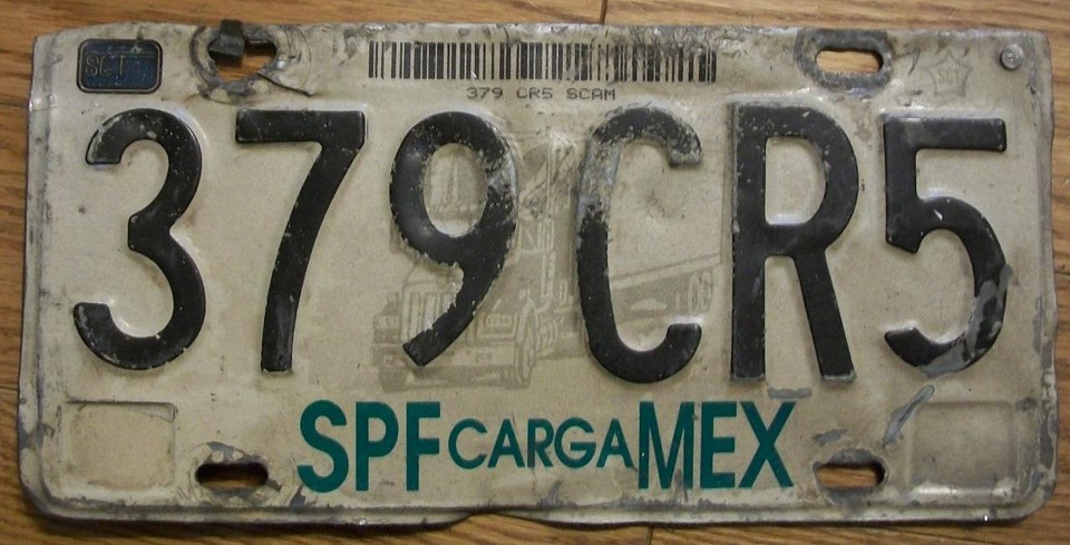 MEXICO SPF (SERVICIO PUBLICO FEDERAL) CARGA LICENSE PLATE - 1998/03 ...