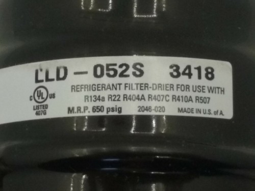 PARKER LLD-052S LIQUID LINE FILTER-DRIER, 1/4 ODF SOLDER, 650 PSIG, NIB ...