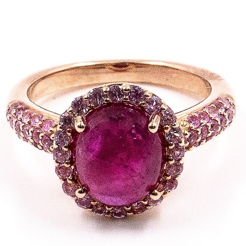 4.53ct Natural Ruby and Pink Sapphire Cocktail Ring 925 Sliver Rose ...