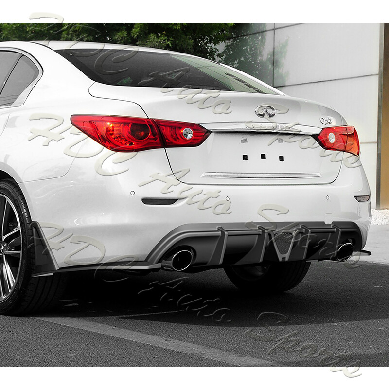 For 2014-2017 Infiniti Q50 Rear Bumper Diffuser Spoiler Lip W / Smoke ...