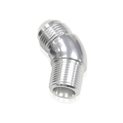 Aeroflow AF523-06-06S 45 Deg 3/8" To -6AN Full Flow Silver No ...