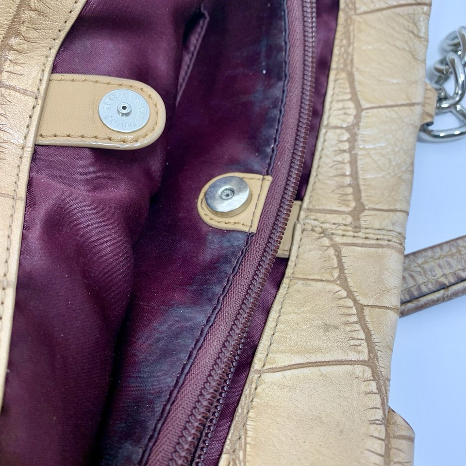 COACH Ashley F17661 Croc Embossed Leather Carry All Tote Bag Purse ...