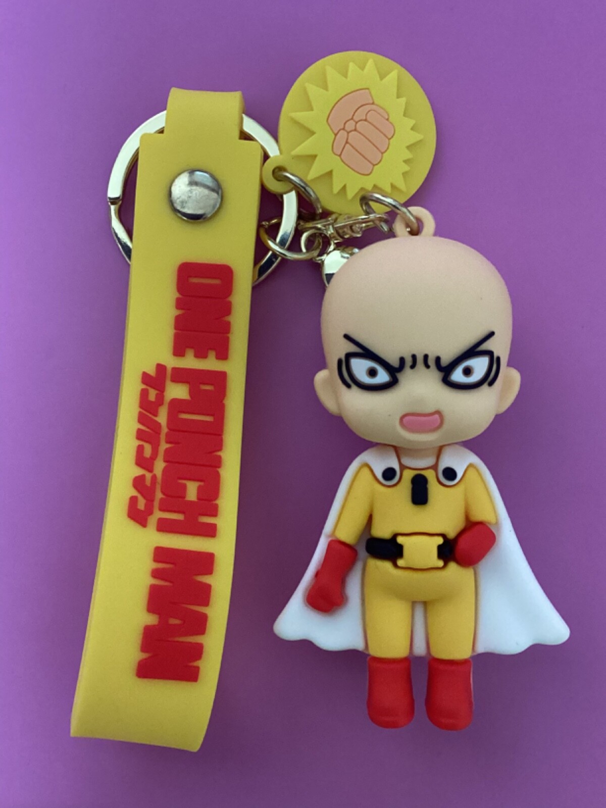 3D Rubber Keychain With One Punch Man Figure Keychain Key Ring No-1 ...