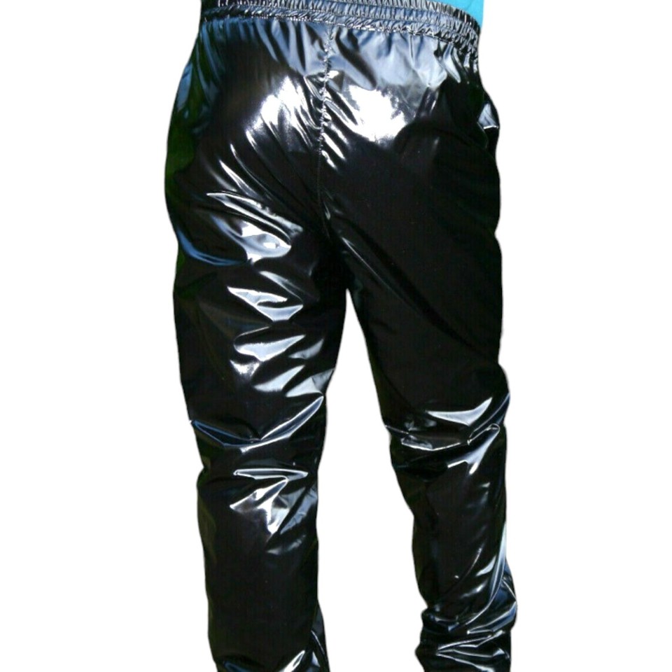 Glanznylon PVC Lack Hose JG Regenhose Jogginghose 13 Farben XS-5XL mit ...