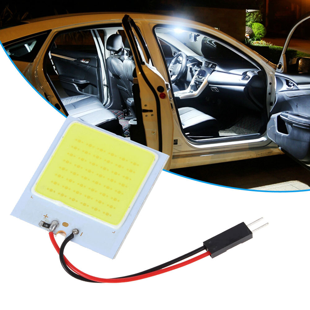 1X 48SMD COB Panel White LED T10 Car Interior Panel Light 12V 4W Dome ...