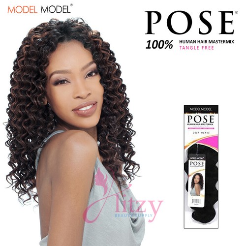 Model Model POSE Deep Weave Human Hair Master Mix weaving 14" | eBay