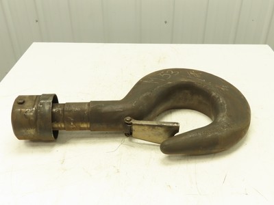 Steel 20 Ton Crane Hoist Lifting Hook Threaded Shank w/Latch | eBay