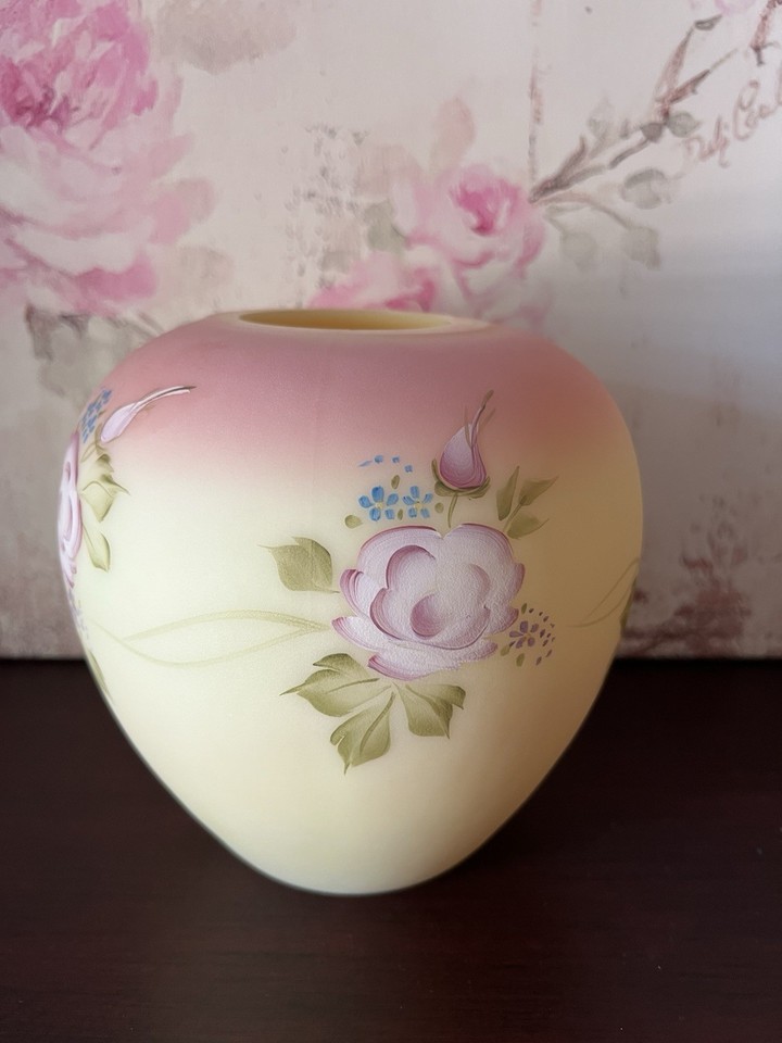 Fenton Glass 6” Burmese Satin Vase Unique from WVA Fenton Factory Gift ...