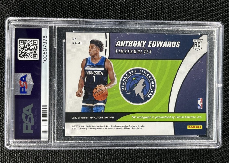 2020-21 Panini Revolution Anthony Edwards RC Rookie Auto #RA-AE PSA 10 ...